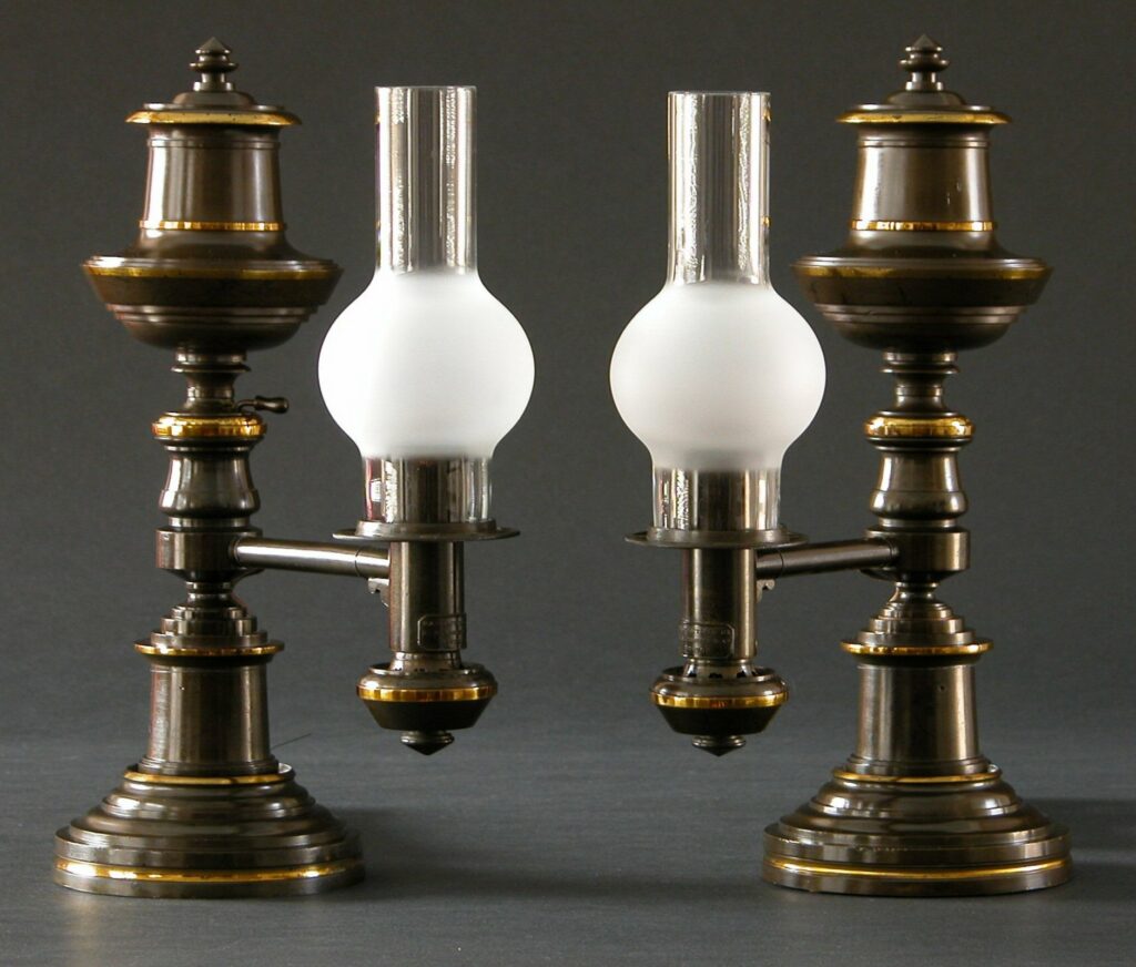 A Pair of Classical Argand Lamps - Charles Clark