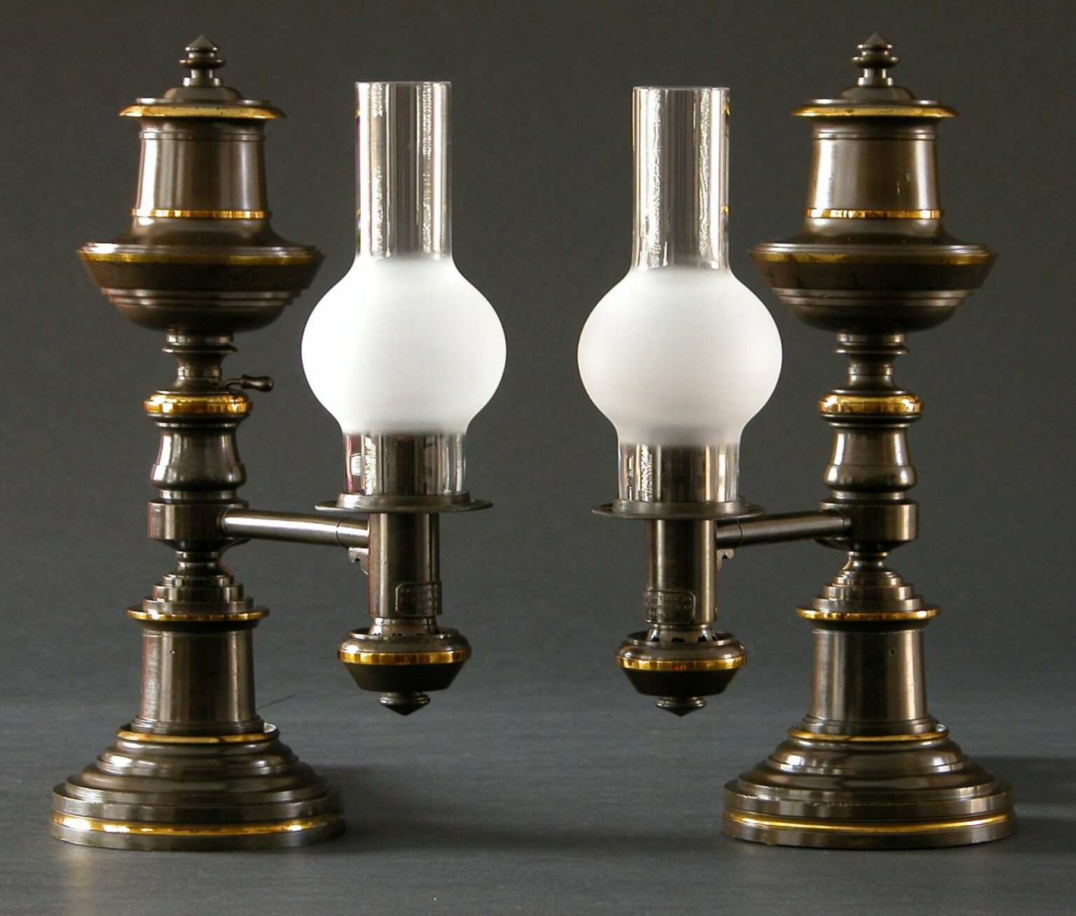 A Pair of Classical Argand Lamps - Charles Clark