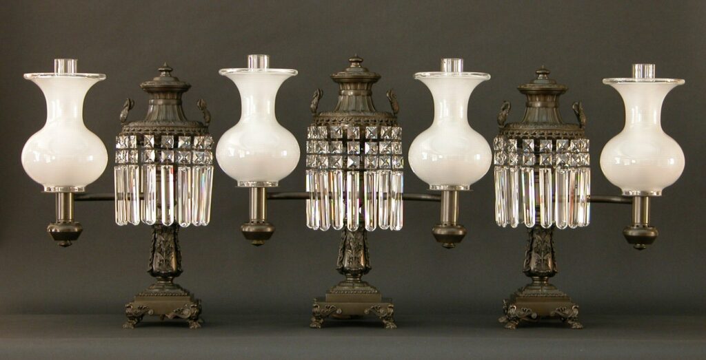 A Three-Part Set of Argand Lamps - Charles Clark