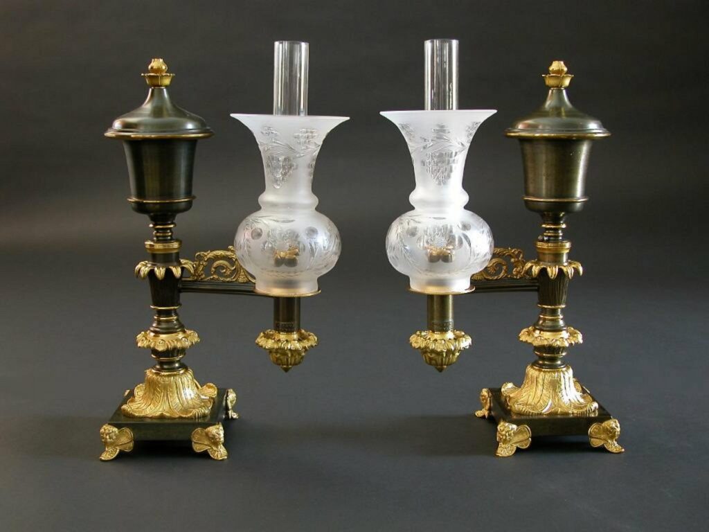A Pair of Argand Lamps - Charles Clark
